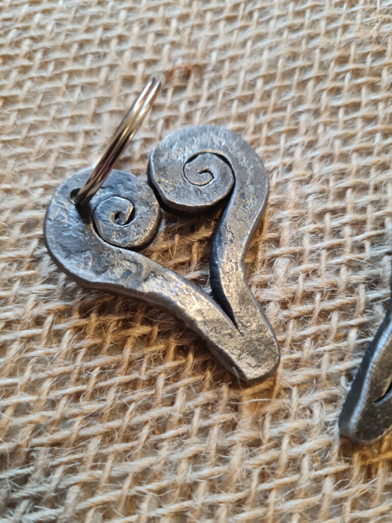 Hand Forged Heart Keyrings. Stunnign keyrings hand forged by Blacksmith
